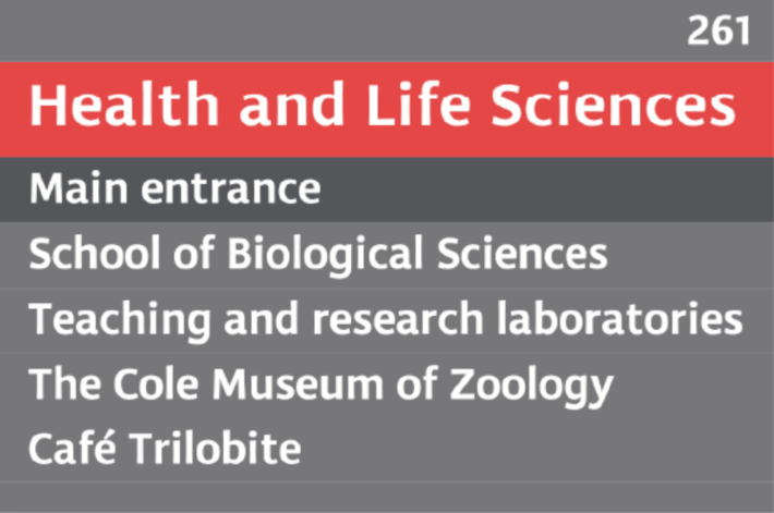 Health and Life Sciences wayfinding - Stride Treglown